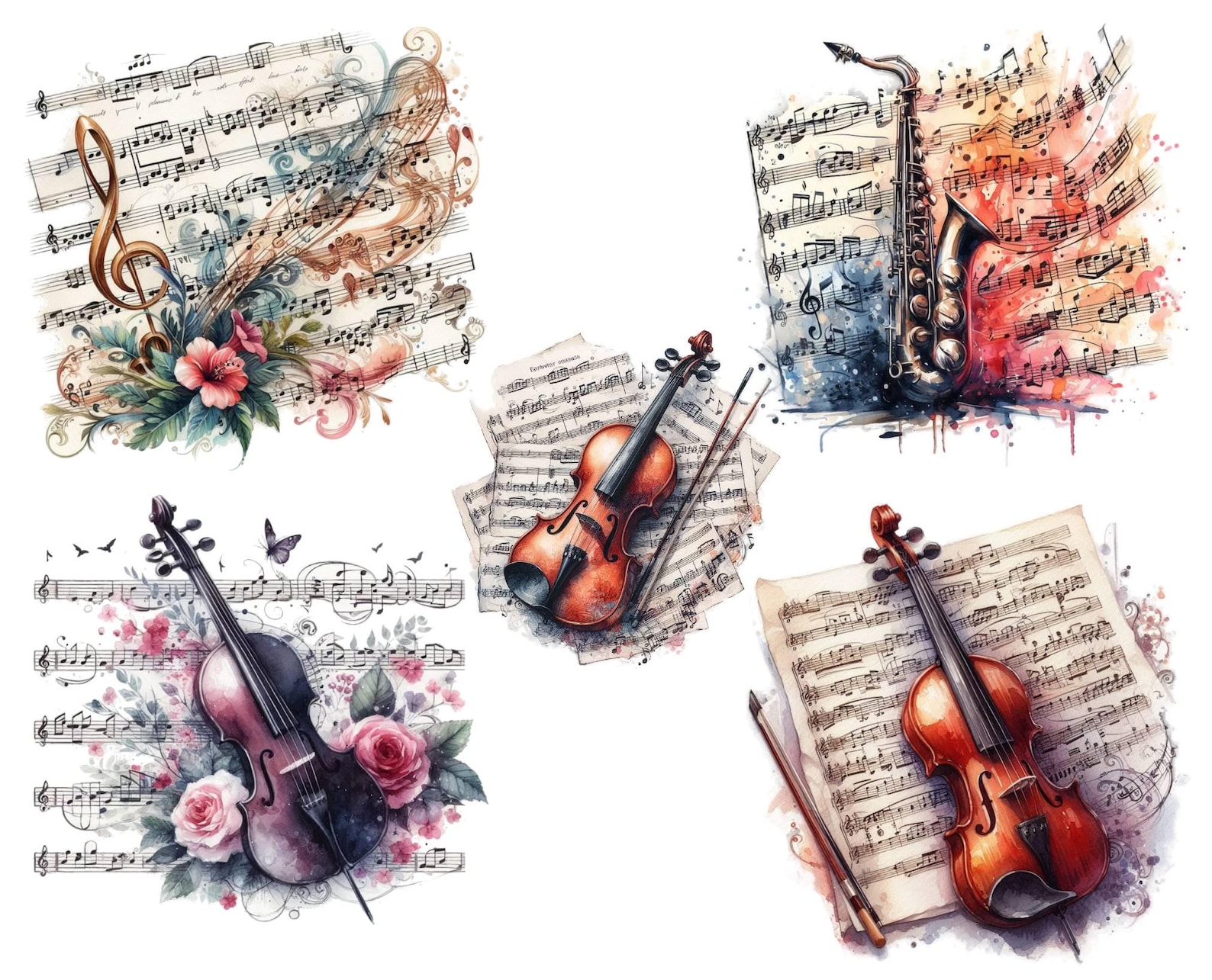 Musical Notes Clipart, Abstract Music Symbols, Music Notation Png ...