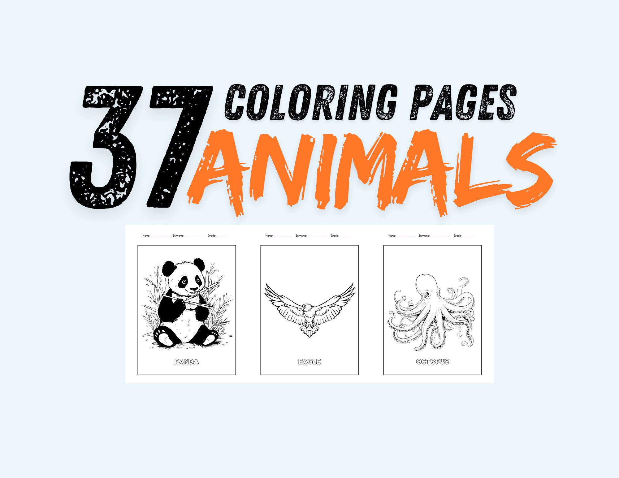 Learning Animals With Coloring, Fun Coloring Book for Kids, Animals ...
