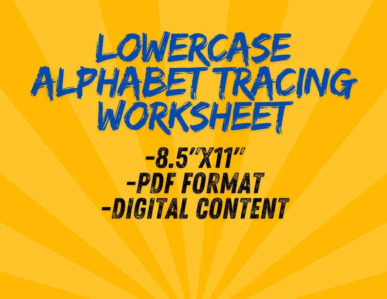 Lowercase Alphabet Tracing Worksheet -A to Z, A-z Alphabet Tracing ...