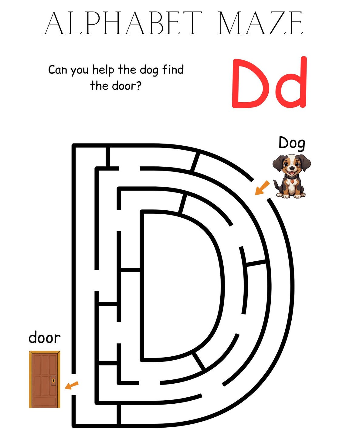 Alphabet Maze Printable | ABC Maze Activity for Kids | Educational ...