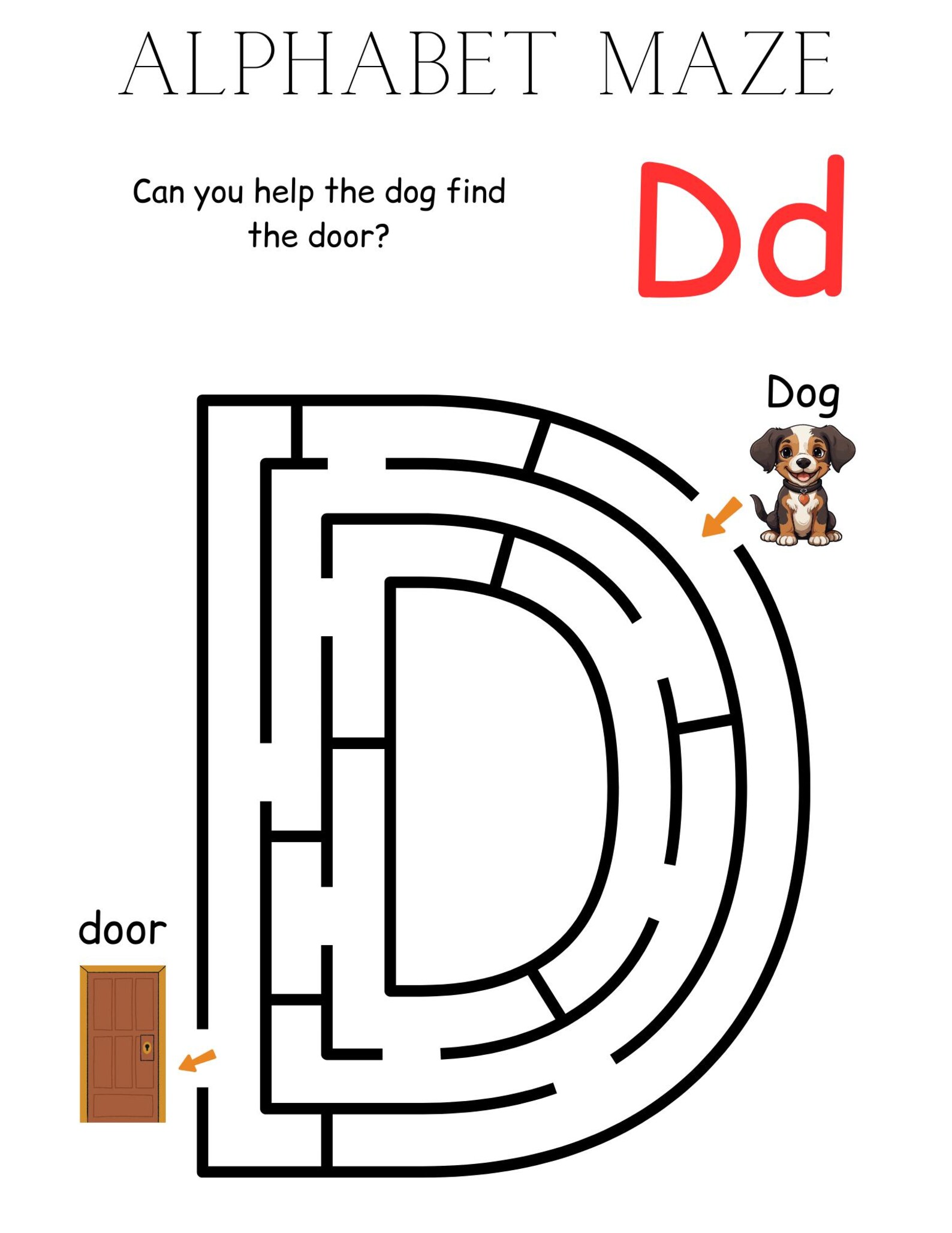 Alphabet Maze Printable | ABC Maze Activity for Kids | Educational ...