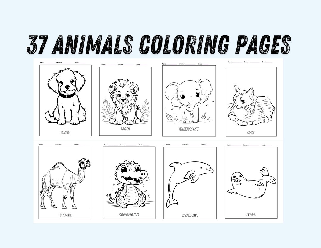 Learning Animals With Coloring, Fun Coloring Book for Kids, Animals ...