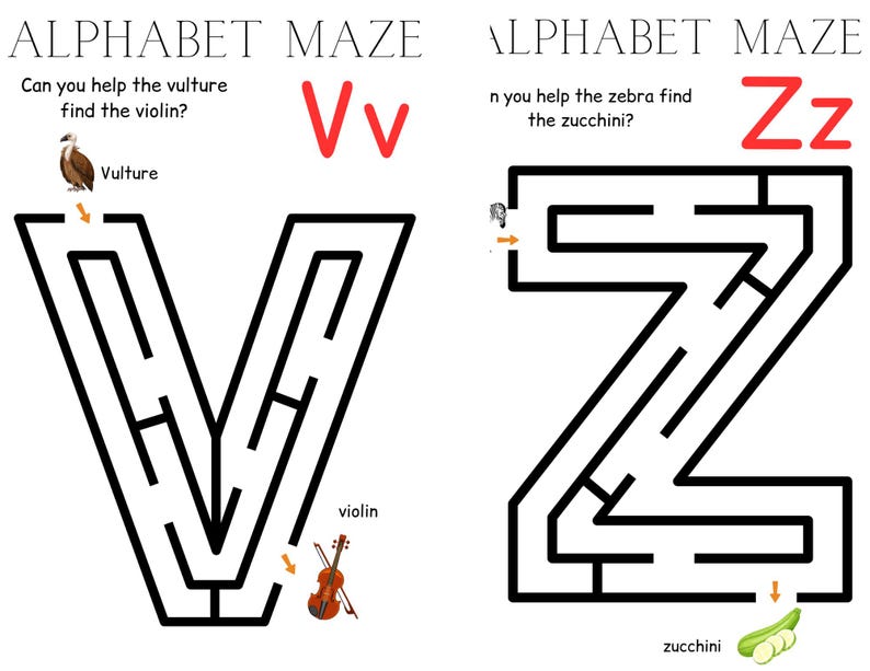 Alphabet Maze Printable | ABC Maze Activity for Kids | Educational ...