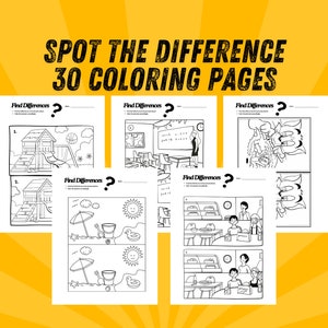 Spot the Difference With Coloring Pages for Kids, Fun & Educational ...