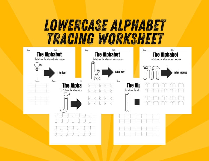 Lowercase Alphabet Tracing Worksheet -A to Z, A-z Alphabet Tracing ...