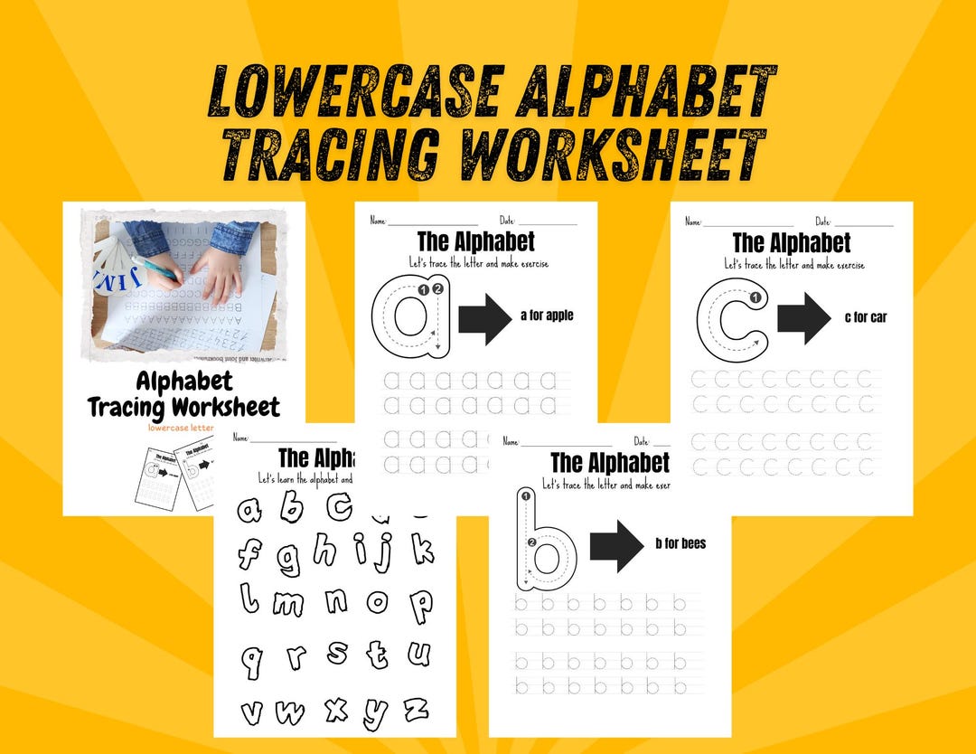 Lowercase Alphabet Tracing Worksheet -A to Z, A-z Alphabet Tracing ...