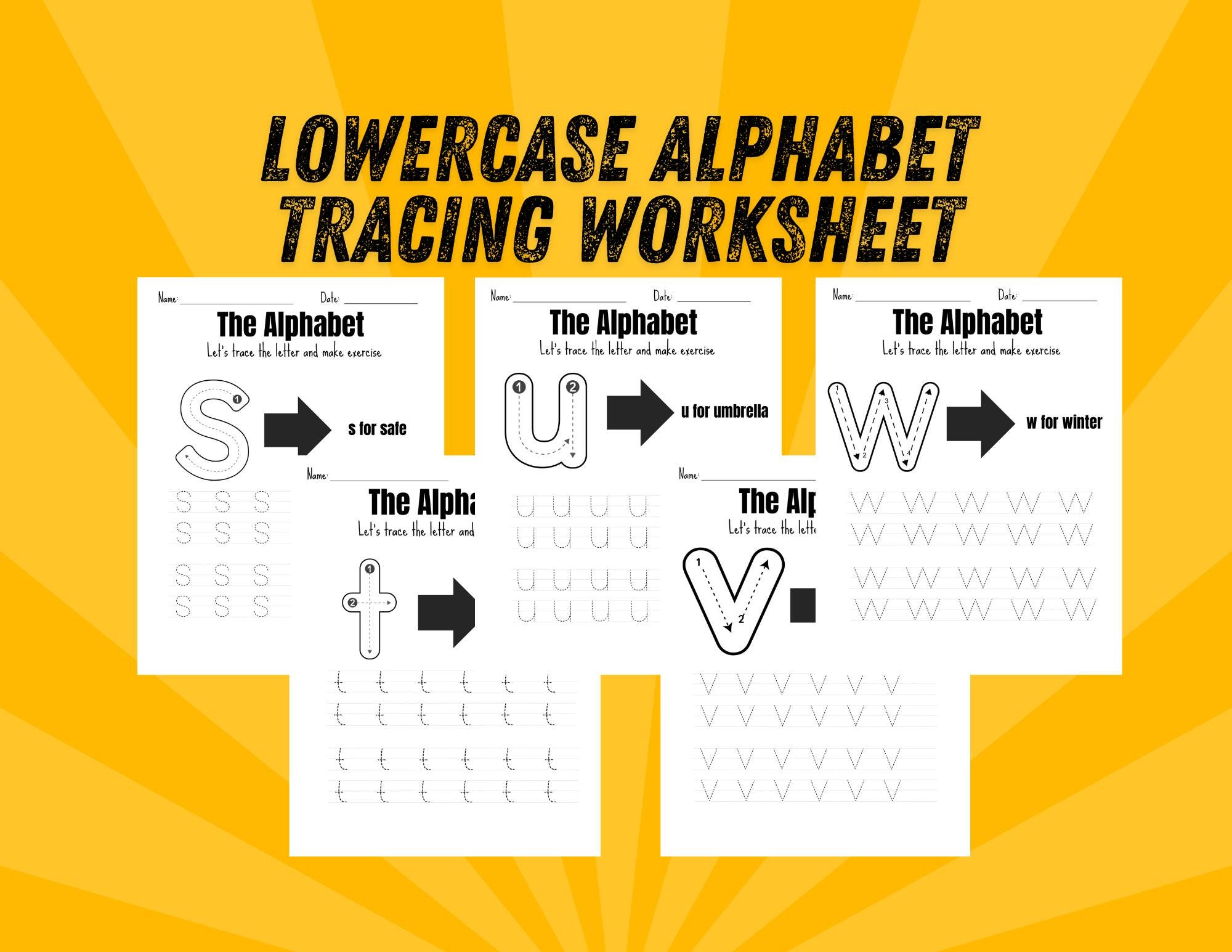 Lowercase Alphabet Tracing Worksheet -A to Z, A-z Alphabet Tracing ...