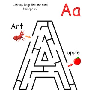 Alphabet Maze Printable | ABC Maze Activity for Kids | Educational ...