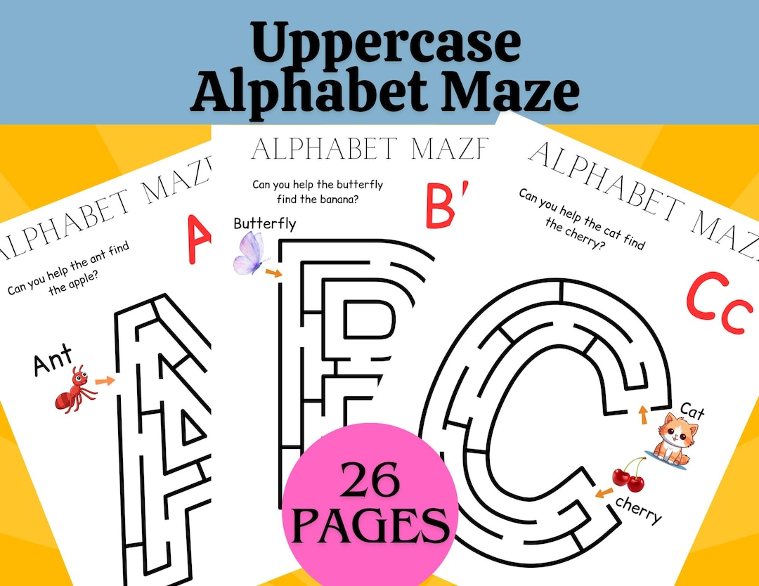 Alphabet Maze Printable | ABC Maze Activity for Kids | Educational ...