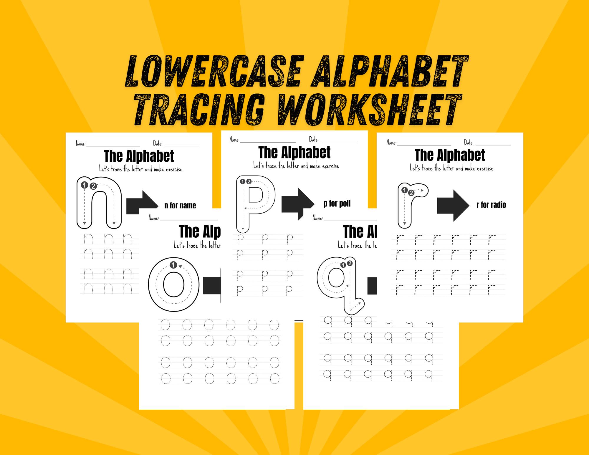 Lowercase Alphabet Tracing Worksheet -A to Z, A-z Alphabet Tracing ...