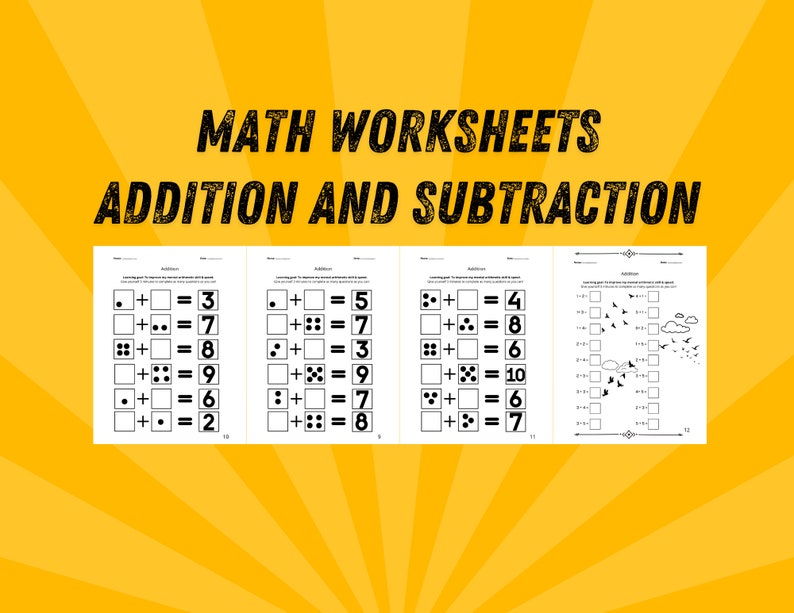 Ultimate Math Practice Sheets for Kids, Learn Addition & Subtraction ...