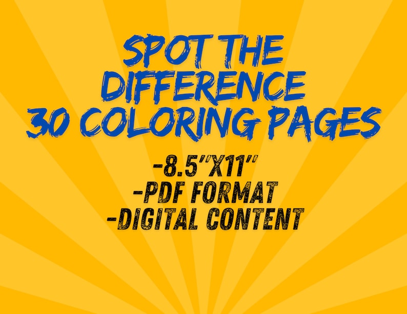 Spot the Difference With Coloring Pages for Kids, Fun & Educational ...