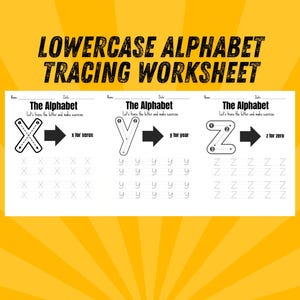 Lowercase Alphabet Tracing Worksheet -A to Z, A-z Alphabet Tracing ...