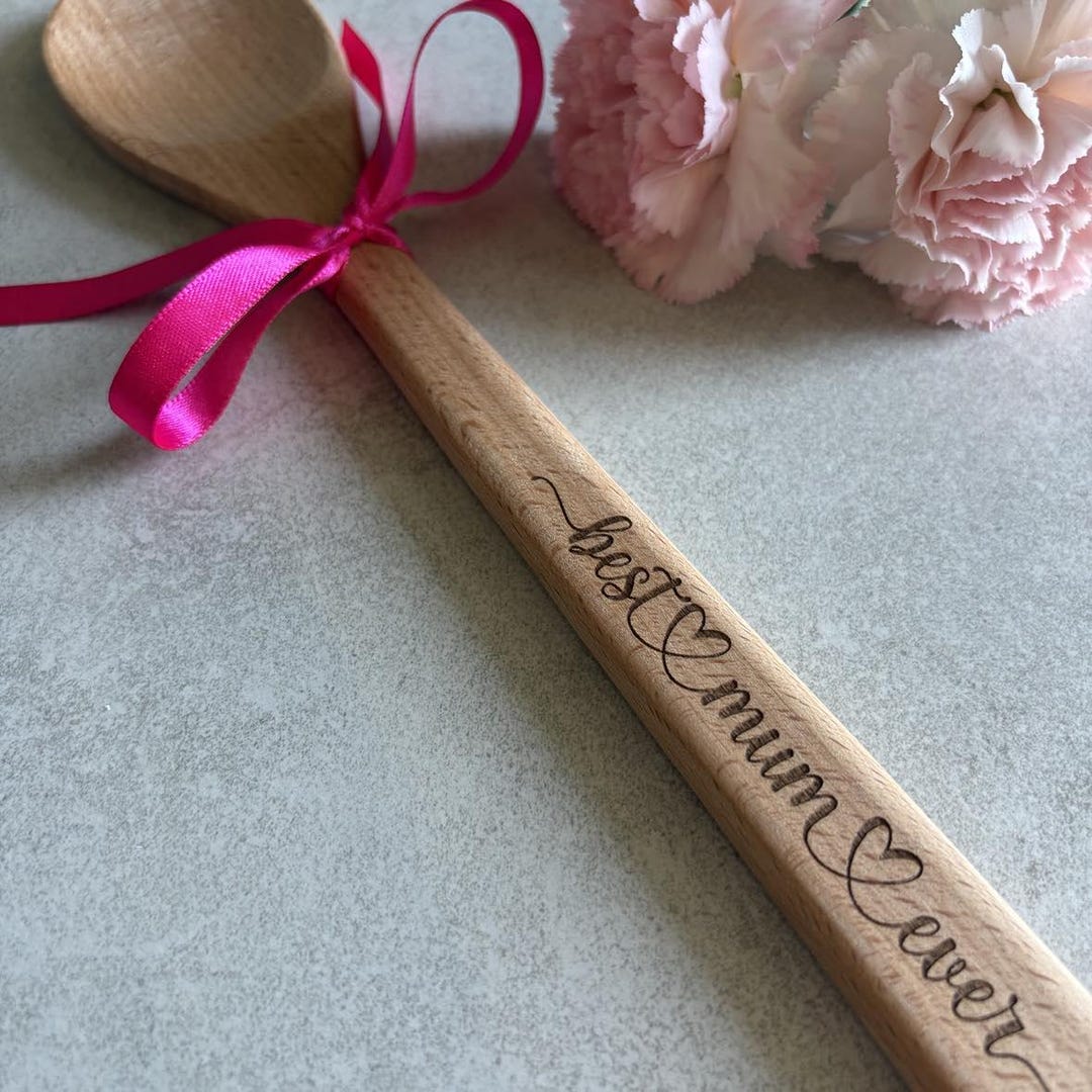 Personalised, Laser Engraved Wooden Spoon - Mums, Housewarmings ...