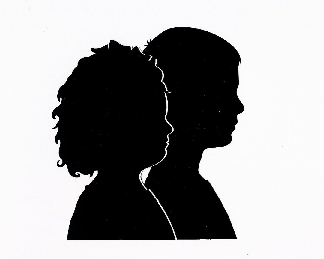 Custom Double Silhouette Portrait (not a Print) - Etsy