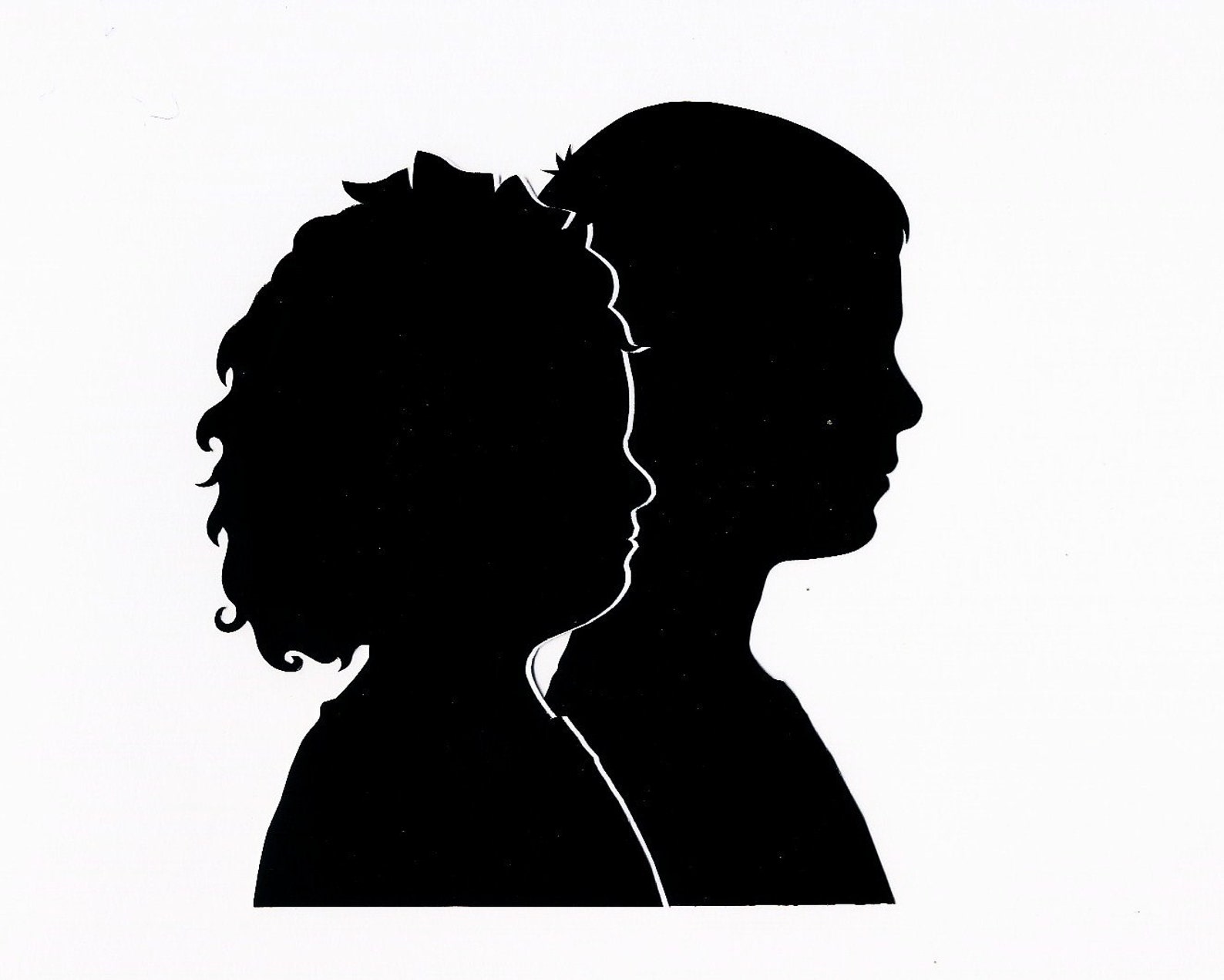 Custom Double Silhouette Portrait (not a Print) - Etsy