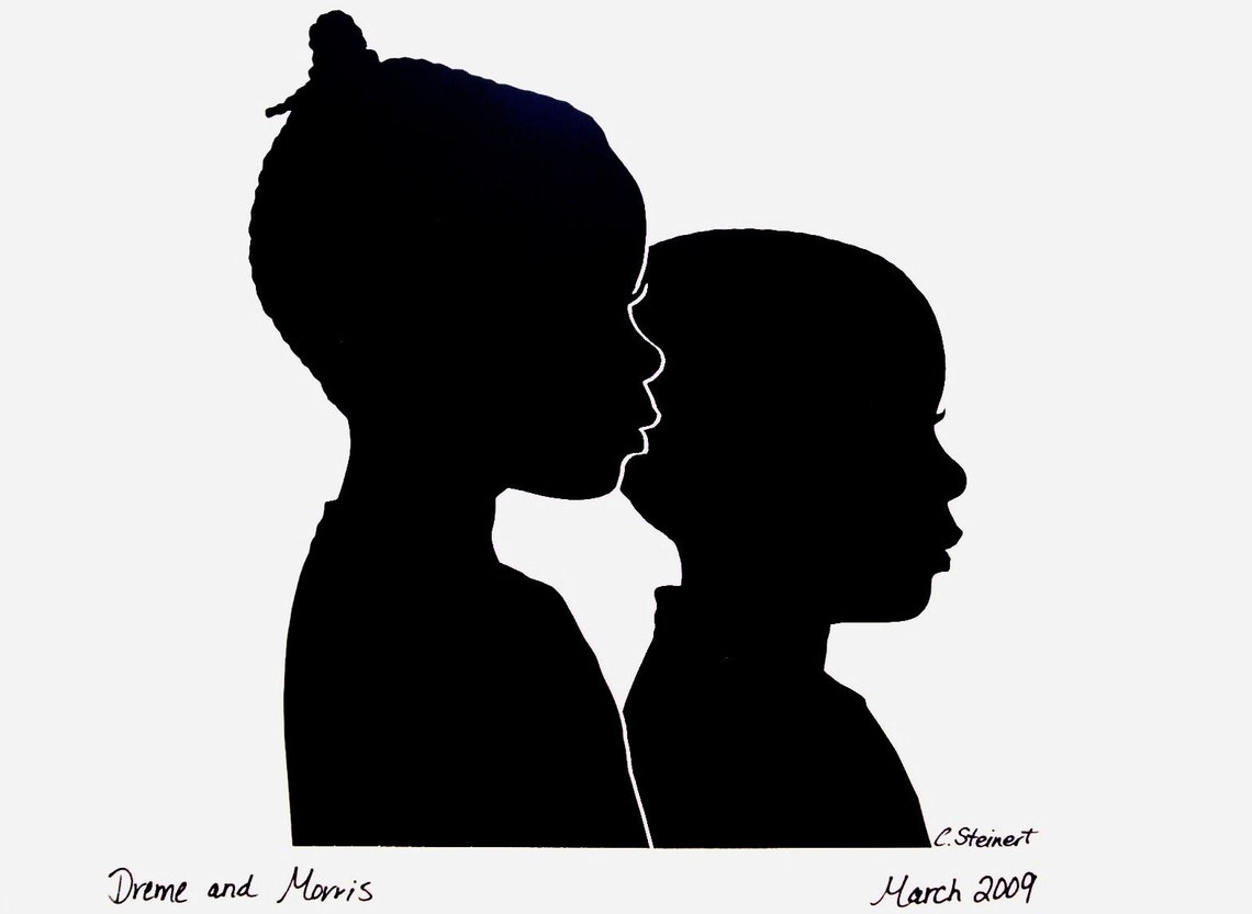 Custom Double Silhouette Portrait (not a Print) - Etsy