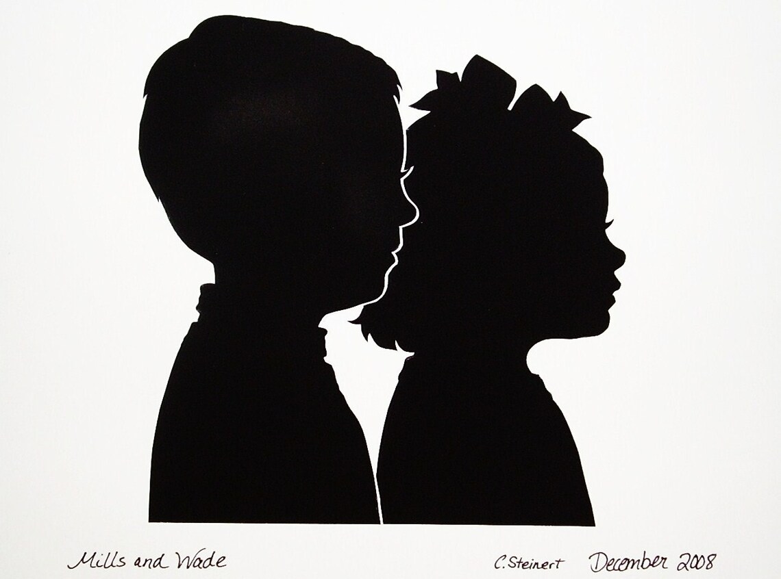 Custom Double Silhouette Portrait (not a Print) - Etsy