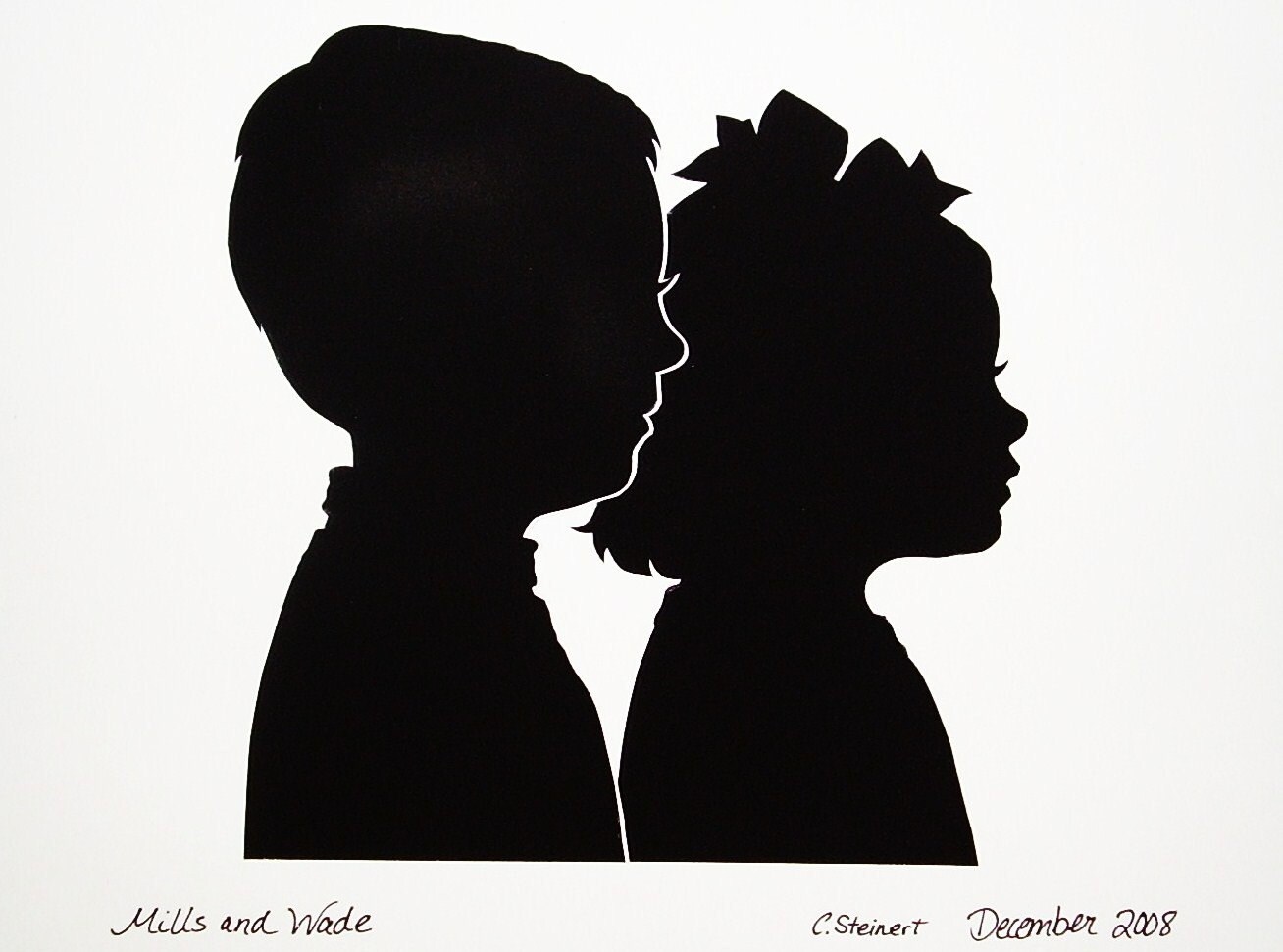 Custom Double Silhouette Portrait (not a Print) - Etsy