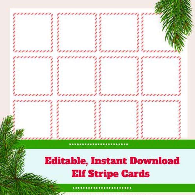 Editable Elf Note Cards: Printable Blank Message Template (instant Download) - Etsy