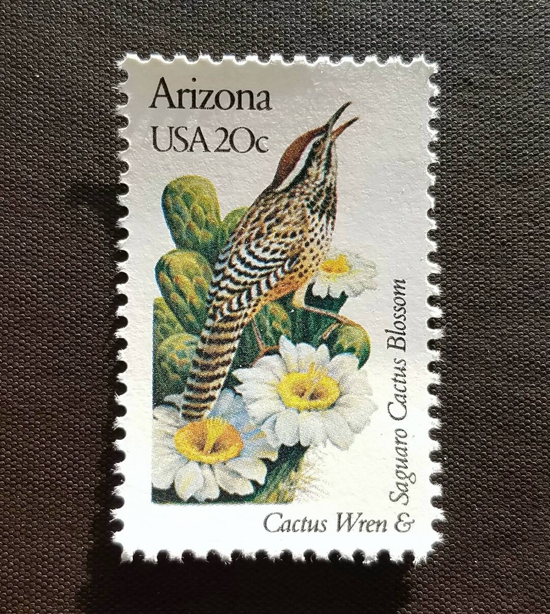Five 5 Vintage Unused Postage Stamps - Arizona State Bird and Flower ...