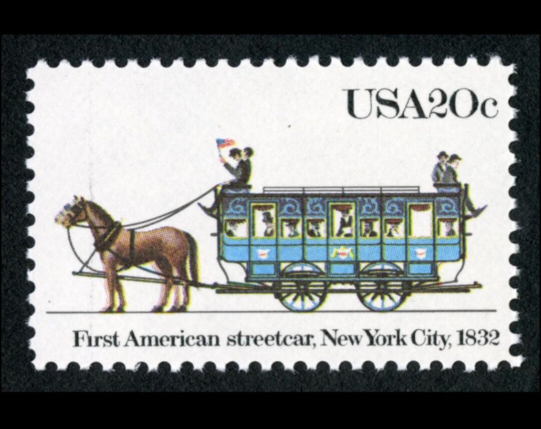 First American Streetcar Stamp: New York City 1832, 20c Unused Postage ...
