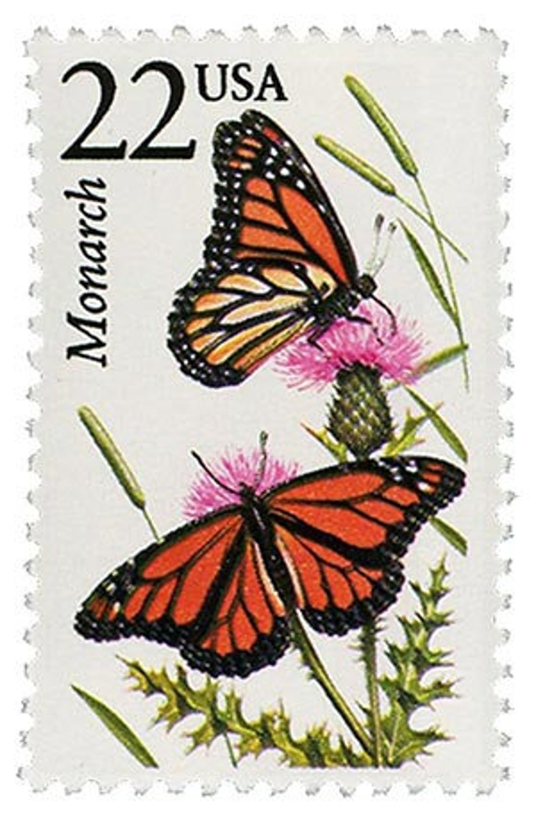 One 1 Monarch Butterfly 22c Stamp // North American Wildlife // Unused ...