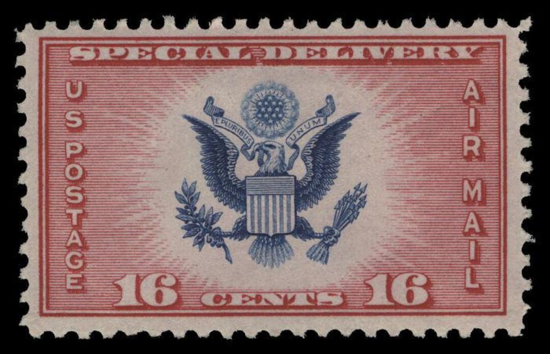 Vintage 1936 Special Delivery, Air Mail 16c Stamp // Special Delivery ...