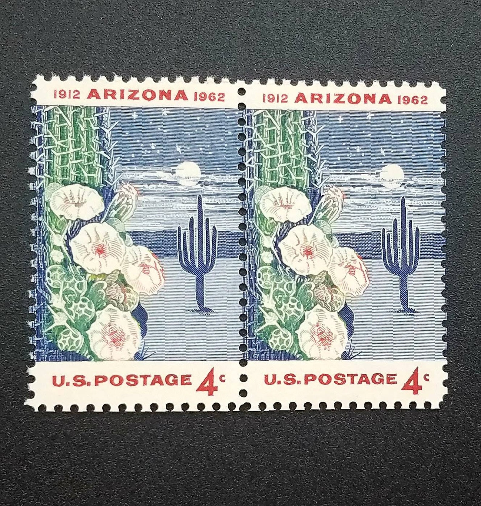 Five 5 Vintage Unused Postage Stamps Arizona // 4 Cent | Etsy