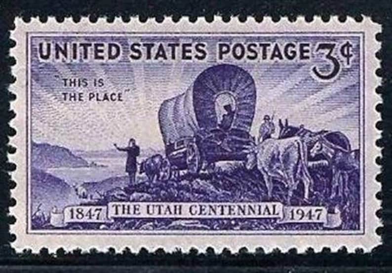 Five 5 Vintage Postage Stamps Utah Centennial // 3 Cent - Etsy