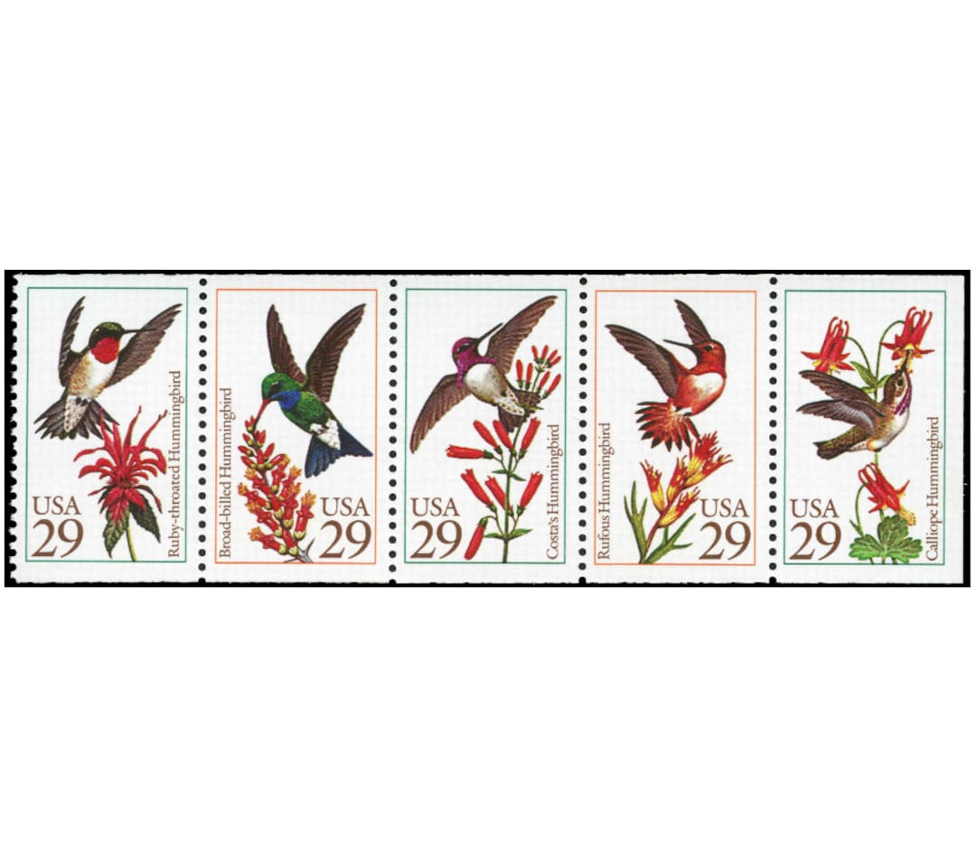 Vintage Hummingbird Stamps - 29 Cent Unused Postage (set of 5) - Etsy