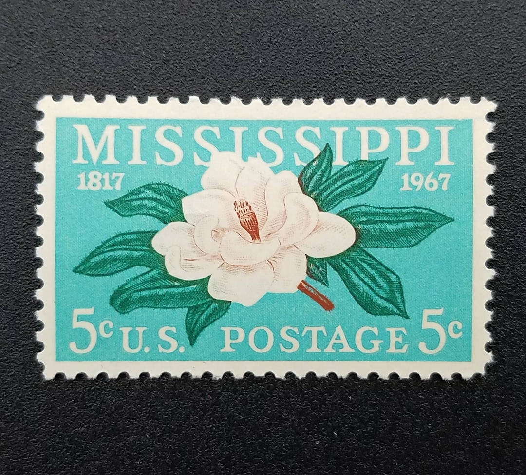 Vintage Mississippi Magnolia Postage Stamps - 5 Unused 5c Stamps - Etsy