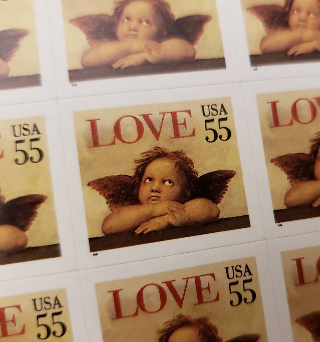 Twenty 20 Vintage Unused Postage Stamps Love and Angel 55c - Etsy