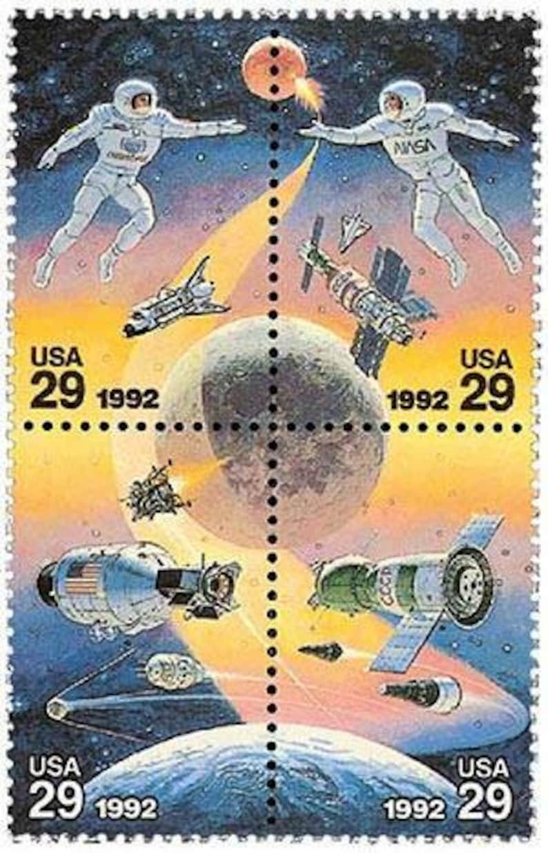 Four 4 Vintage Unused Postage Stamps - Space Accomplishments 29c // 29 ...