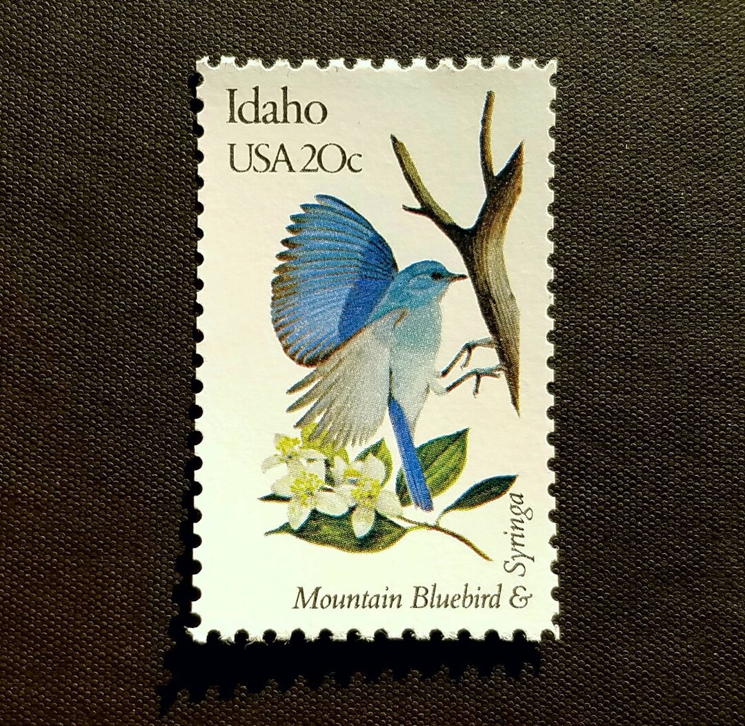 Vintage 1982 Idaho 20c Postage Stamps – Mountain Bluebird & Syringa (5 ...
