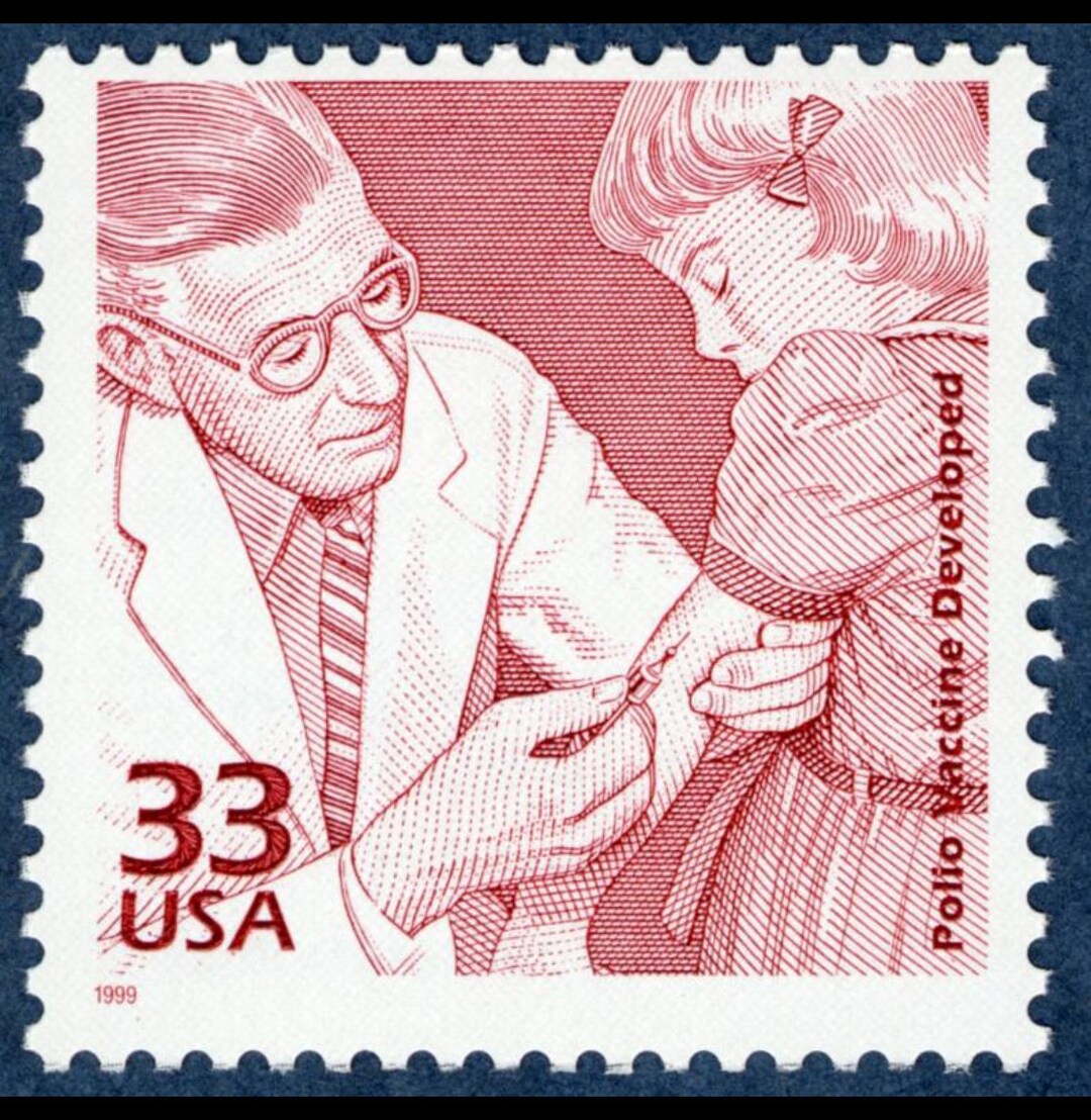 One 1 Stamp Celebrate the '50s: Polio Vaccine Developed 33c // 33 Cent ...