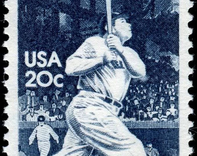 Five 5 Vintage Unused Postage Stamps Babe Ruth 20c // 20 Cent Stamps ...