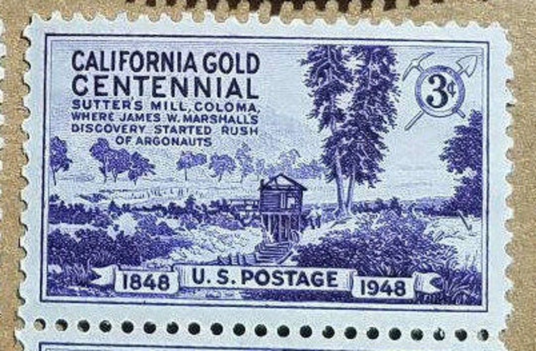 Vintage 1948 California Gold Centennial Postage Stamps - Set of 5 - Etsy