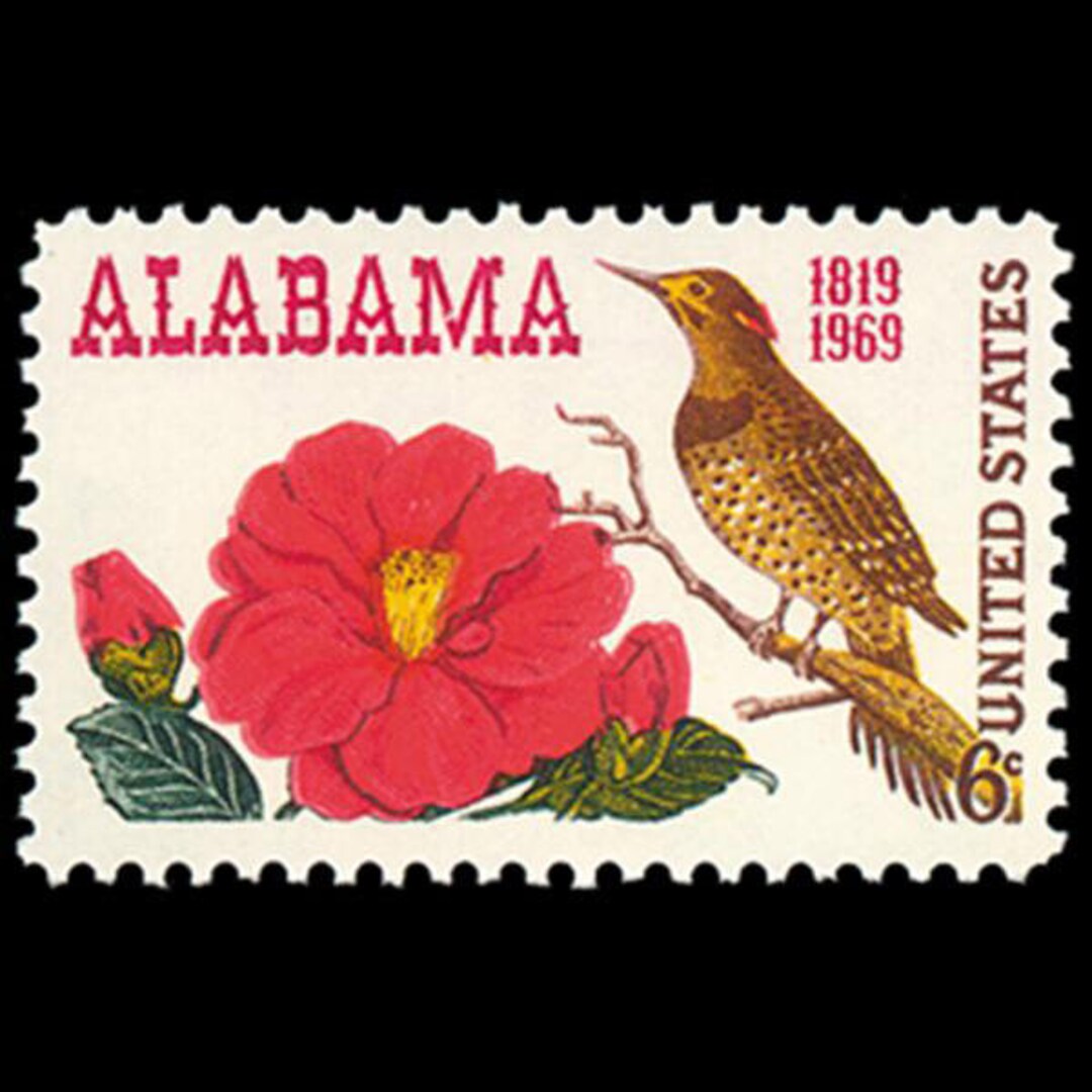 Five 5 Vintage Unused Postage Stamps Alabama State Stamps // 6 Cent ...