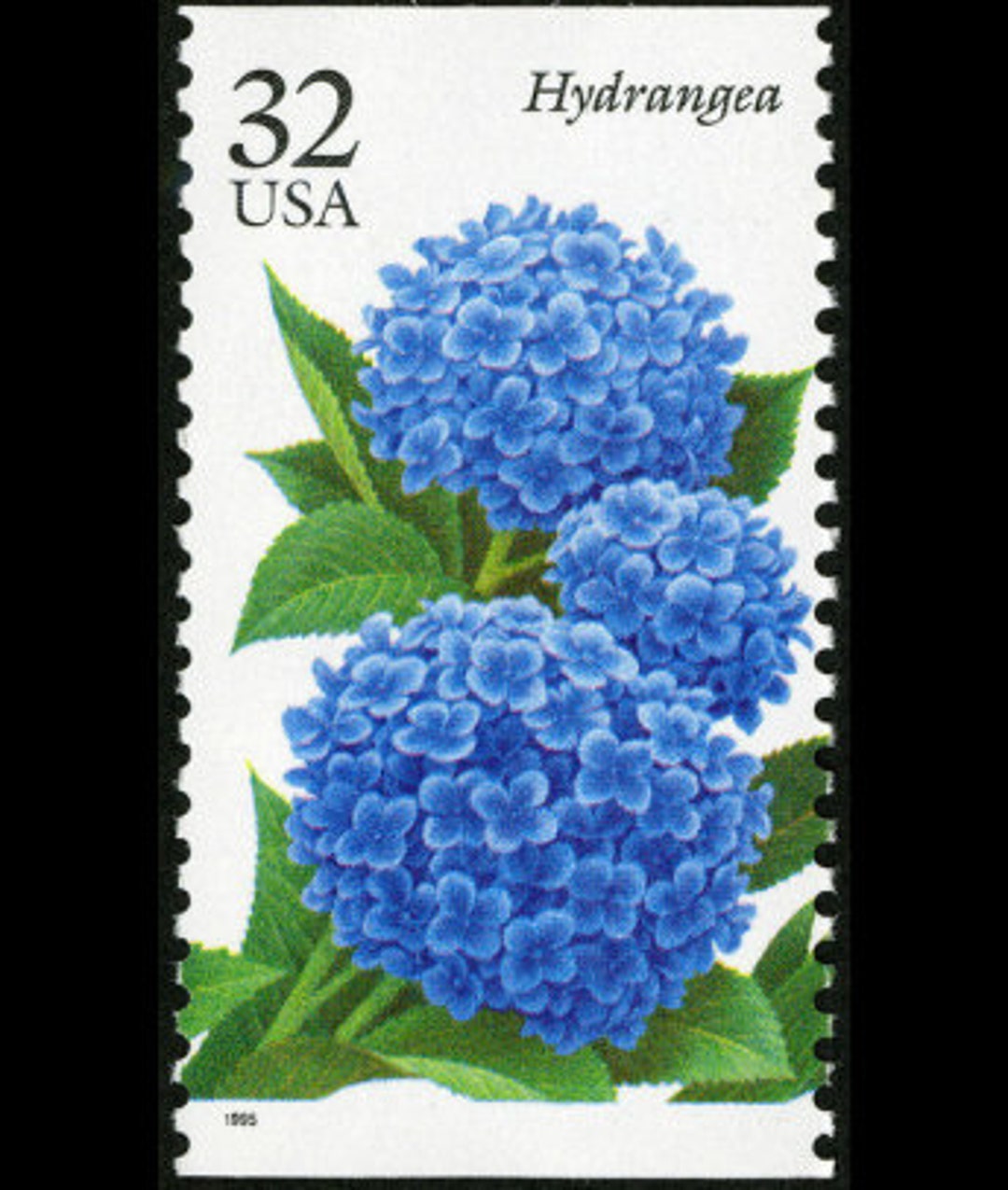 One 1 Hydrangea 32c // Fall Garden Flowers // Vintage Unused Postage ...