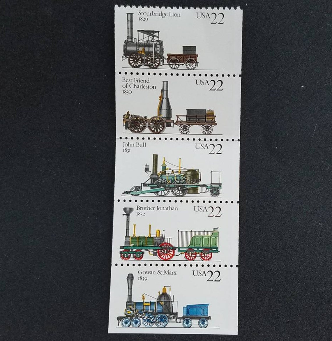 Five 5 Vintage Unused Postage Stamps Steam Engines // 22 - Etsy Canada