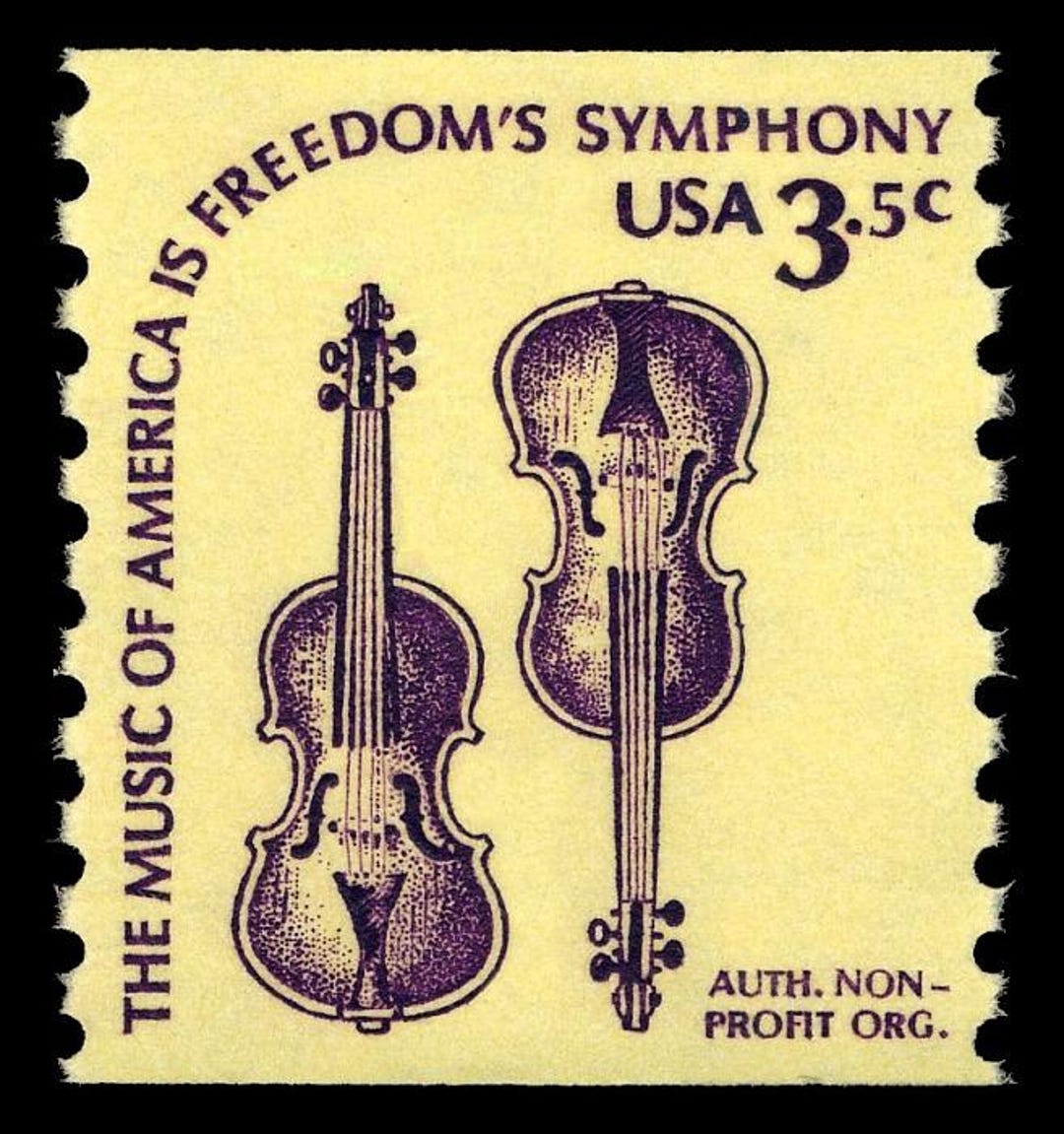 Vintage Violin Postage Stamps: 1980s US 3.5 Cent Stamps, Set of 5 - Etsy