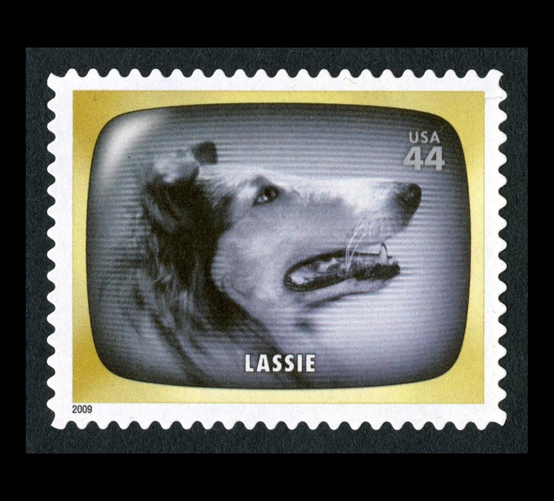 One 1 Lassie 44c Stamps // Early TV Memories // Unused Postage Stamp 44 ...