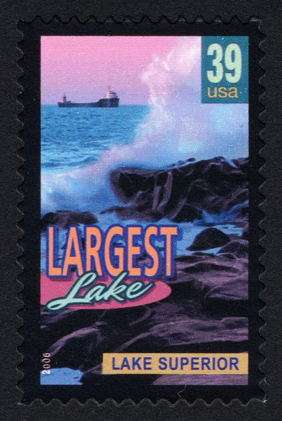 One 1 Lake Superior 39c Stamp // America, Land of Superlatives ...