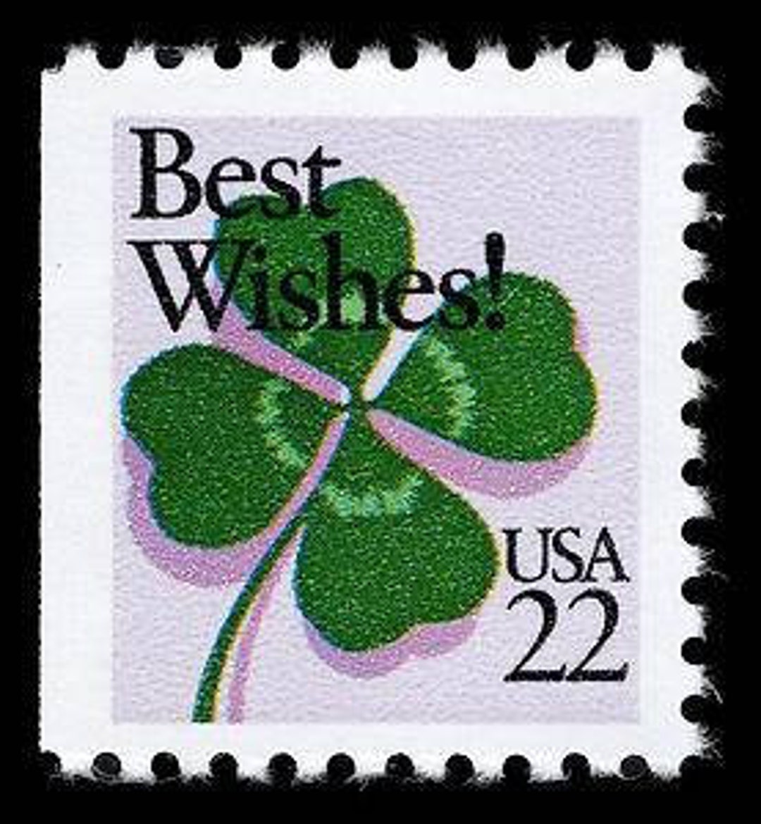 One 1 Best Wishes St Patrick's Day 22c Vintage Unused Postage Stamp ...