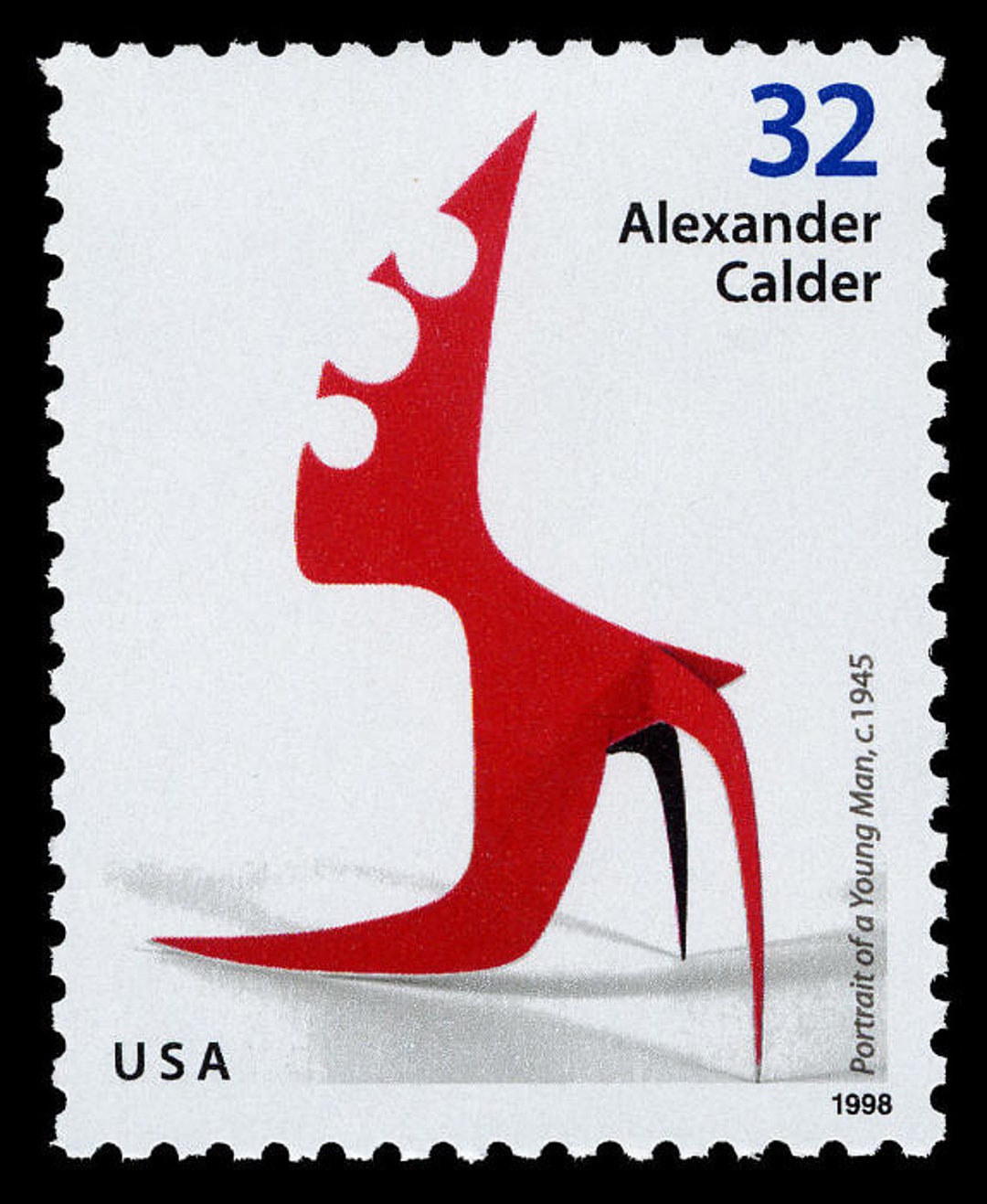 One 1 Portrait of a Young Man 32c Stamp // Alexander Calder // Unused ...