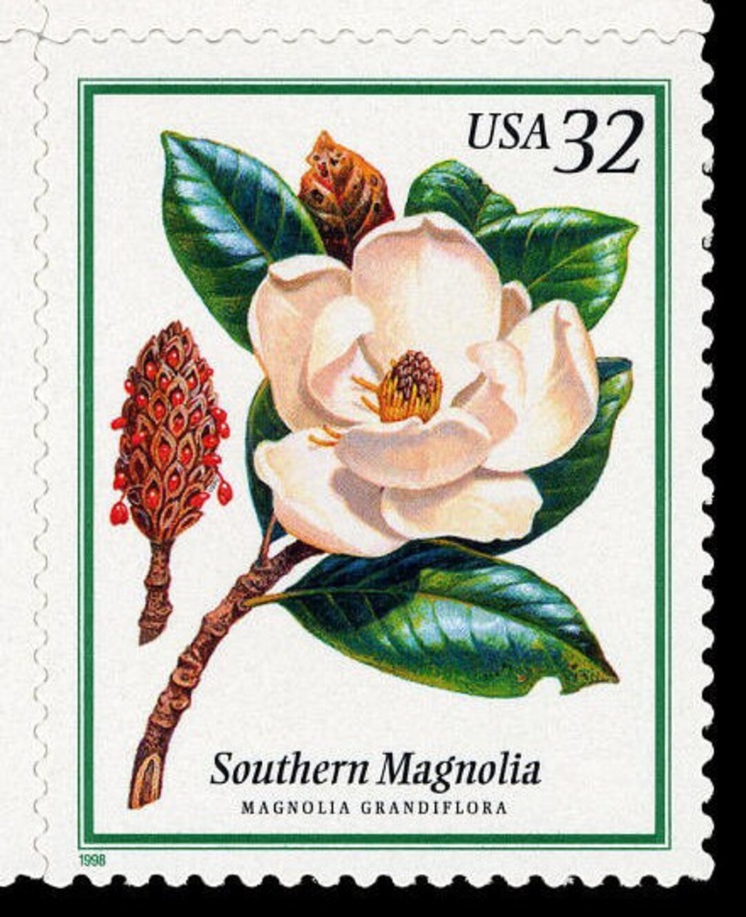 One 1 Southern Magnolia 32c // Flowering Trees // Unused Flower Postage ...