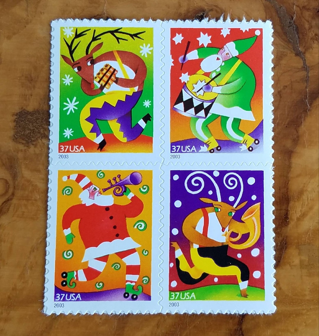 Four 4 Christmas Postage Stamps - Christmas Holiday Music 37c // 37 ...