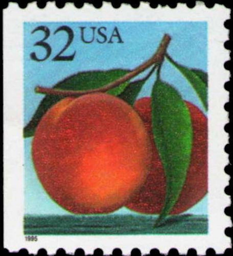 Five 5 Vintage Unused Postage Stamps Peach // 32 Cent - Etsy