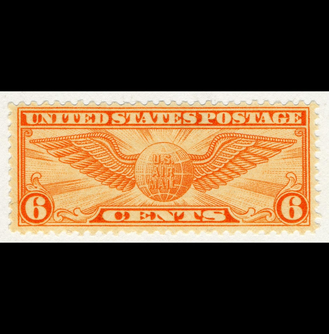 One 1934 Winged Globe 6c // Unused Vintage US Postage Stamp // 6 Cent ...